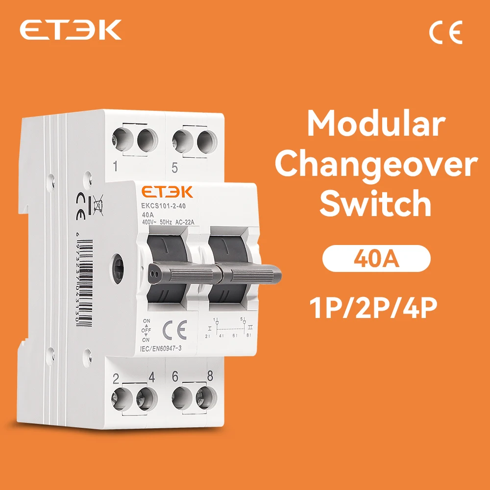 Alibaba.com: ETEK EKCS101-2 Din Rail 2P 40A 230V Manual Transfer Switch ...