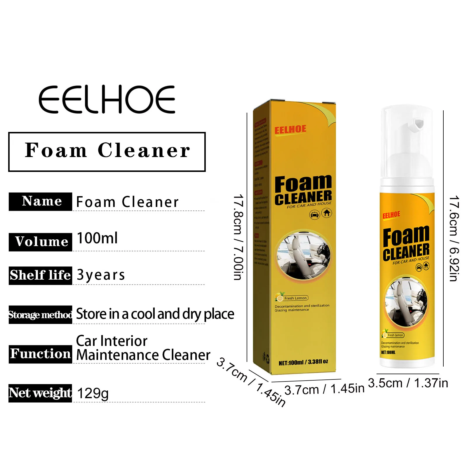 Multifunctional Car Interior Decontamination Leather Seat Wash Maintenance Surfaces Spray Foam ...