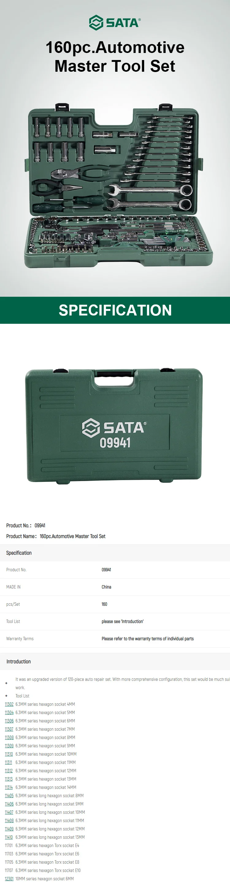 Sata 09941 Herramienta Automotriz Total Tools 160pc.automotive Master ...