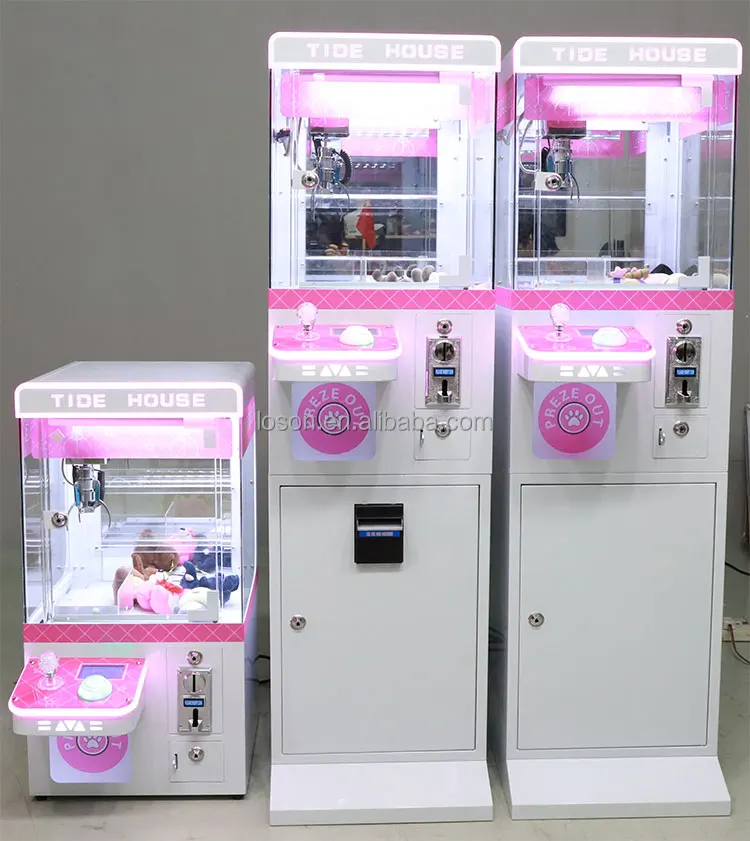 New Style Mini Plush Toy Gift Crane Claw With Bill Acceptor Coin ...