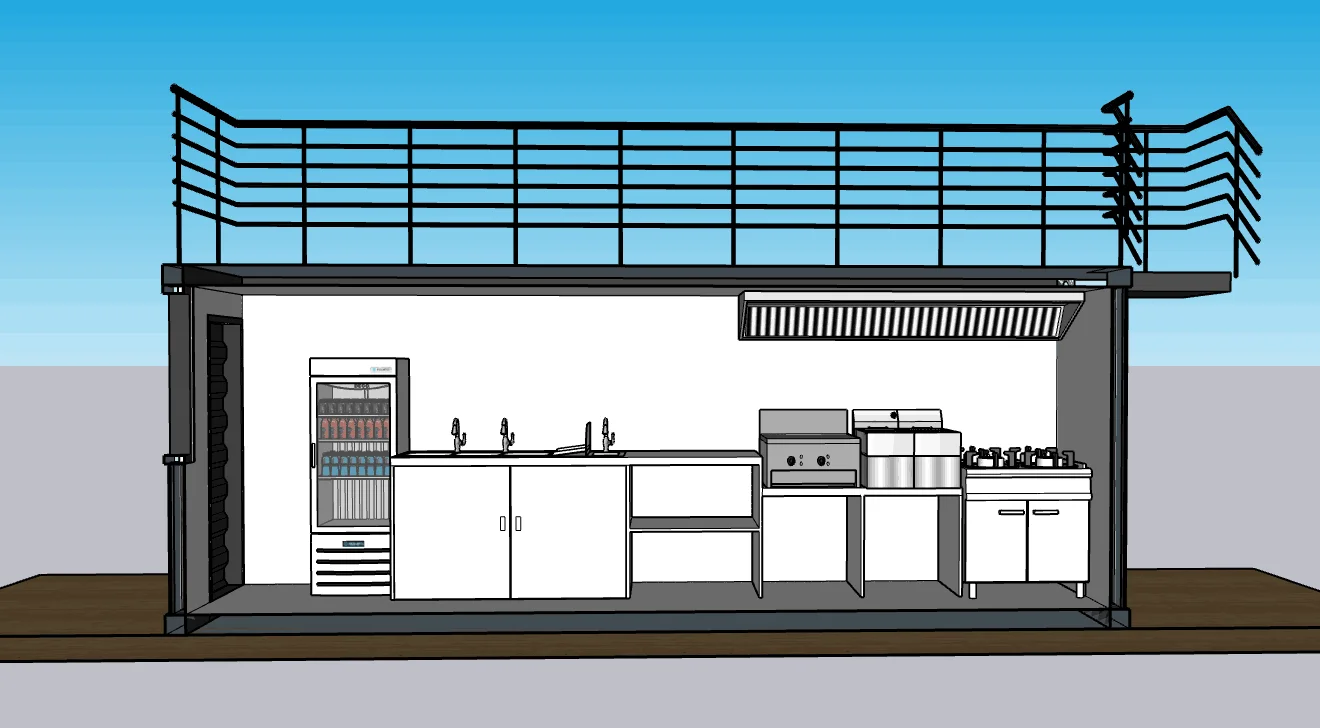Container Restaurant with Kitchen - 20ft & 40ft Options