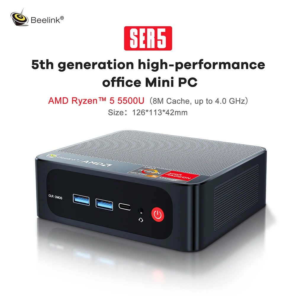 Office Mini Pc Amd Ryzen 5 5500u 16gb 500gb Ssd Ddr4 Wifi6 Bt5.2 8 ...