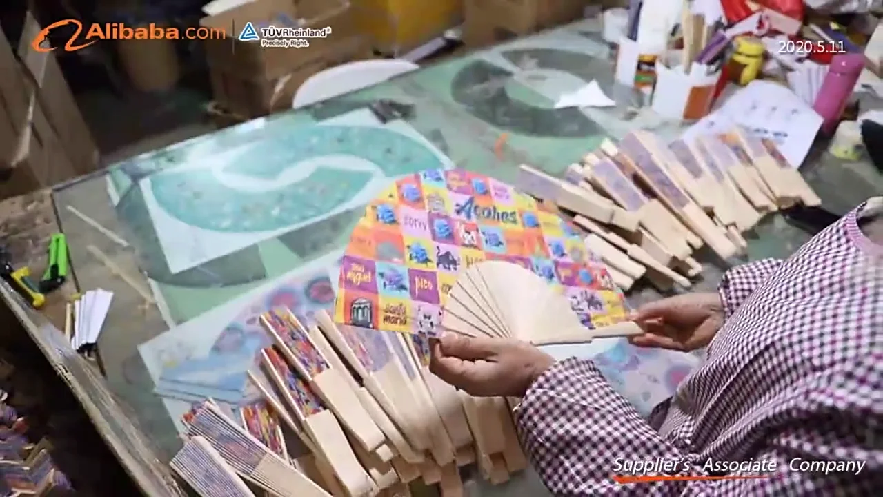 Wedding Fan Invitation Card - Red Bamboo Hand Fan Souvenir