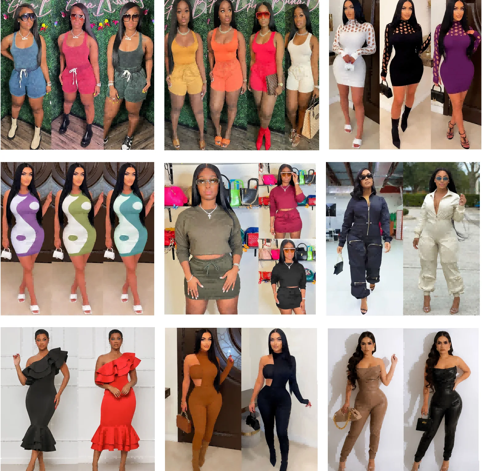 Sexy Pink And Sequin Crochet Sequin Long Sleeve Cover Bra And Mini ...