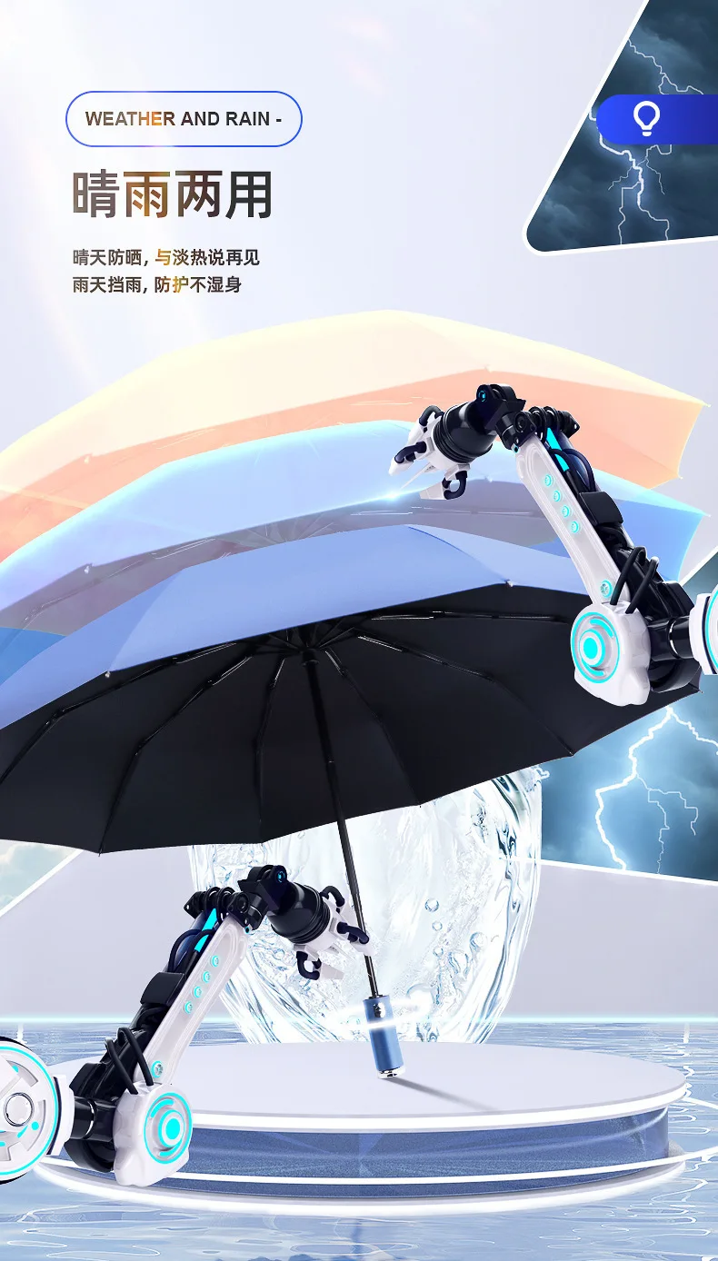 Igerenjoy Umbrella - Fully Automatic Sunscreen & LED Flashlight