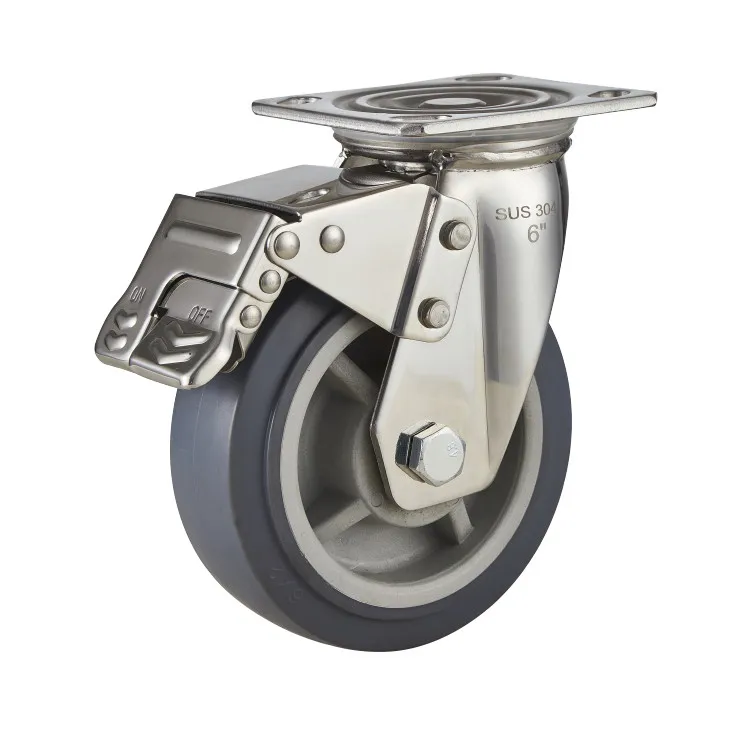 Industrial Heavy Duty Trolley Caster Wheel 4/5/6/8" 304 Stainless Steel ...