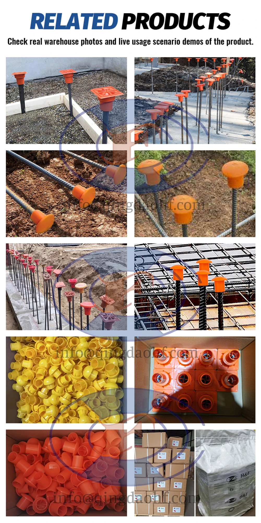 HF Concrete Rebar Cap Plastic Rebar End Caps - Impalement Prevention