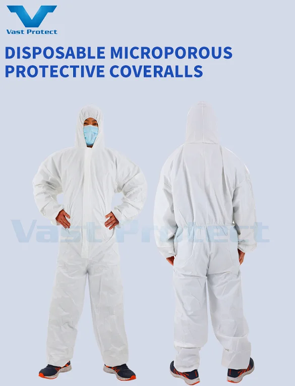 PPE Yellow Safety Tyvvk Chemical Disposable Coverall Suits