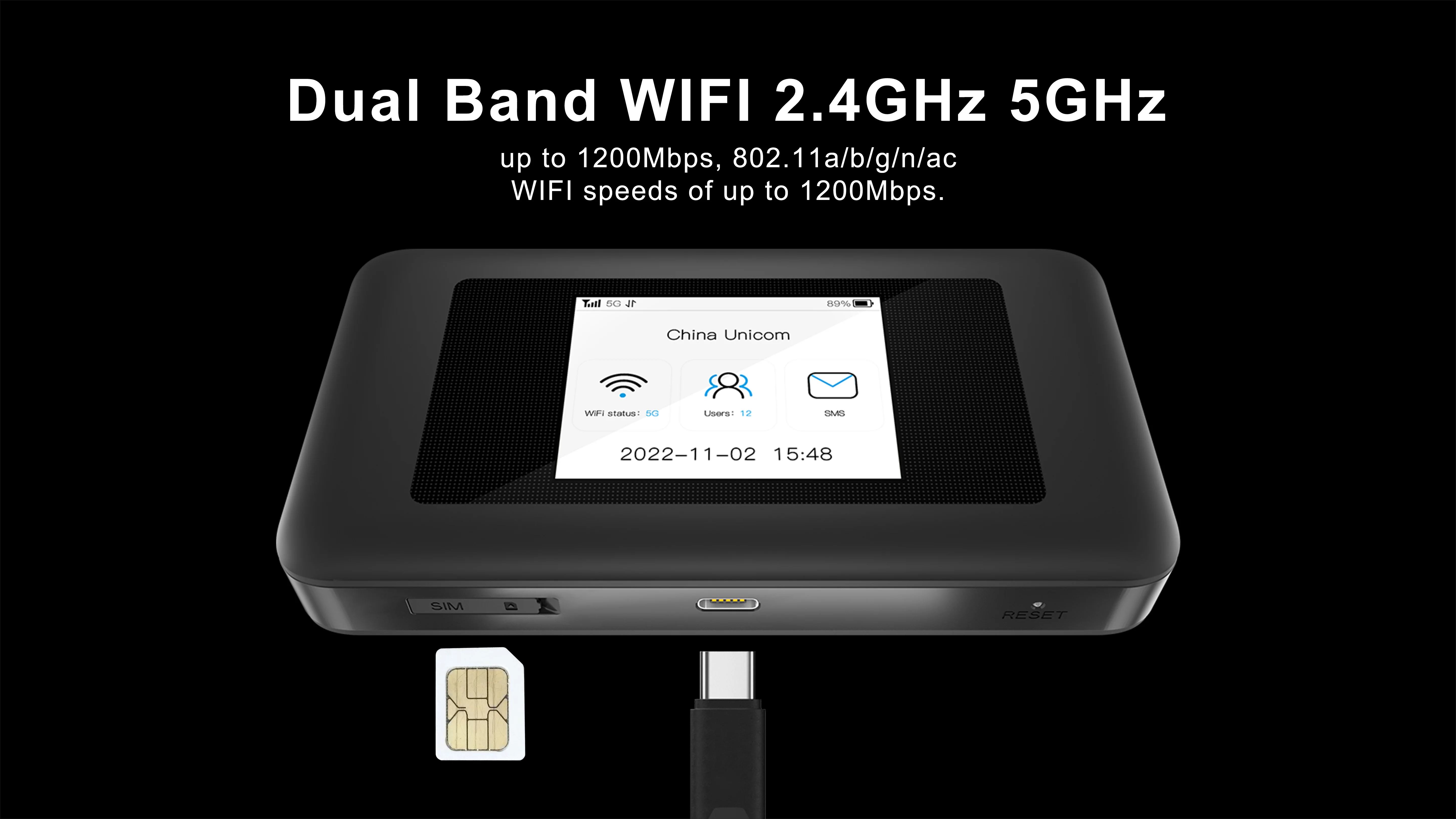 Harvilon 5G LTE Router - Fast Wi-Fi with Sim Card Support