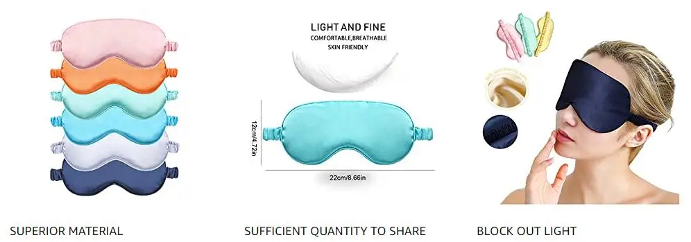 Unisex Super Smooth Silk Satin Eye Mask for Full Sleep