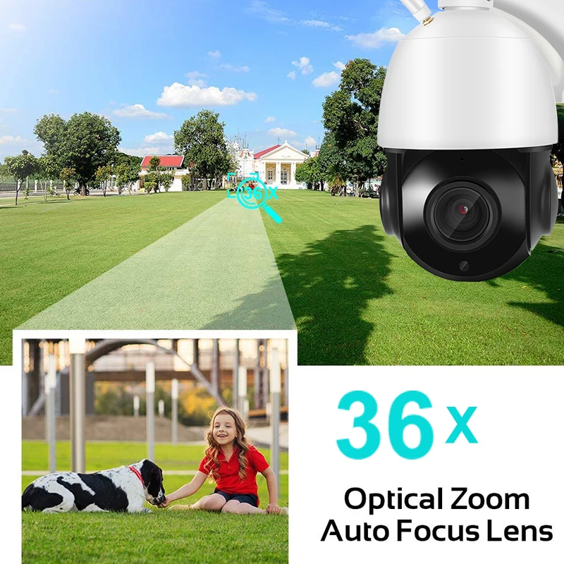 36x Optical Zoom Ptz Camera Wireless 5mp Wifi Cctv Outdoor Ai Auto ...