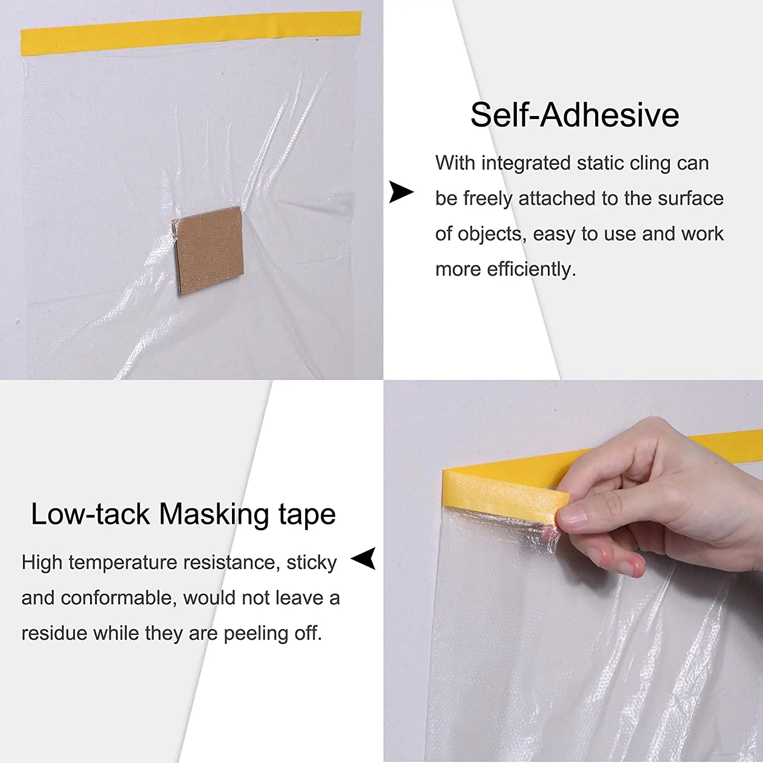 Car Furniture Painting Covering Plastic Sheeting Masking Film Roll For ...