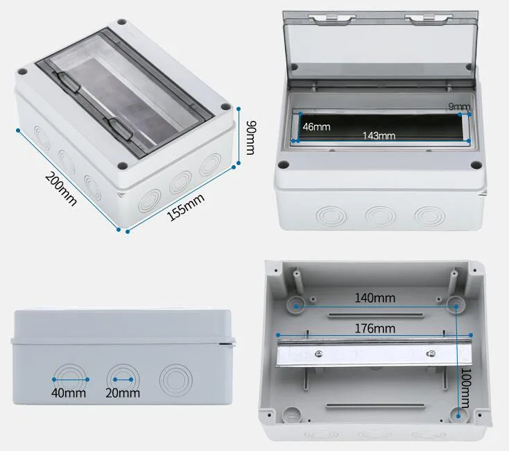 8P Circuit Breaker Switch Box - Ht-8way Waterproof & Durable
