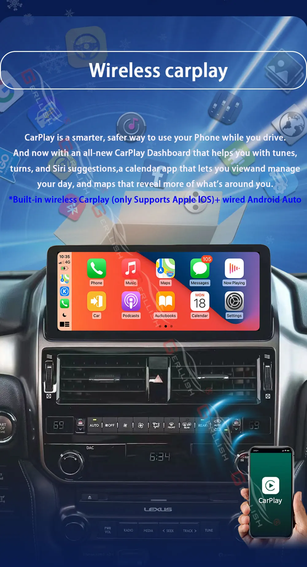 12.3inch All-New Car Radio Android for Lexus GX400 GX460