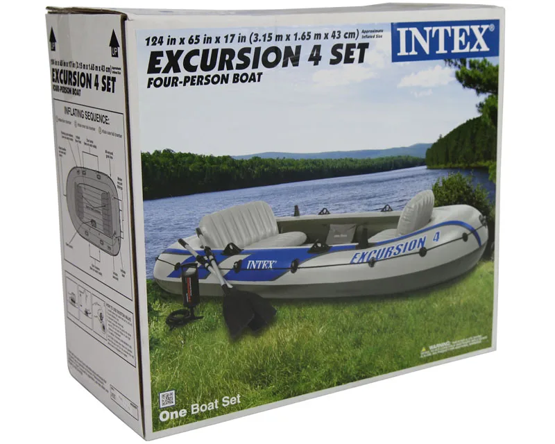 Intex 68324 Excursion Inflatable Fishing Raft Kayak Boat 315cm X 165cm ...