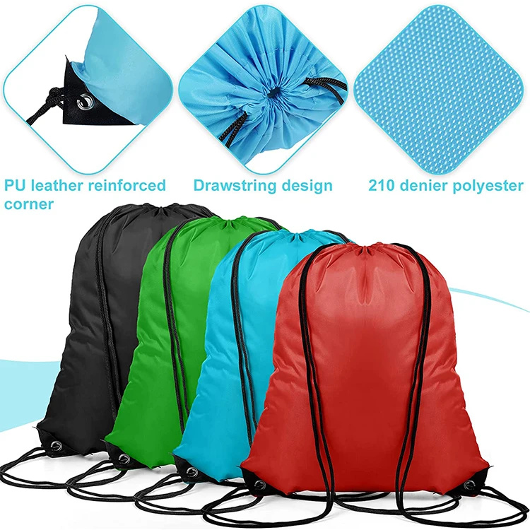 Portable Waterproof String Sack Blank Cinch Gym Drawstring Backpacks ...
