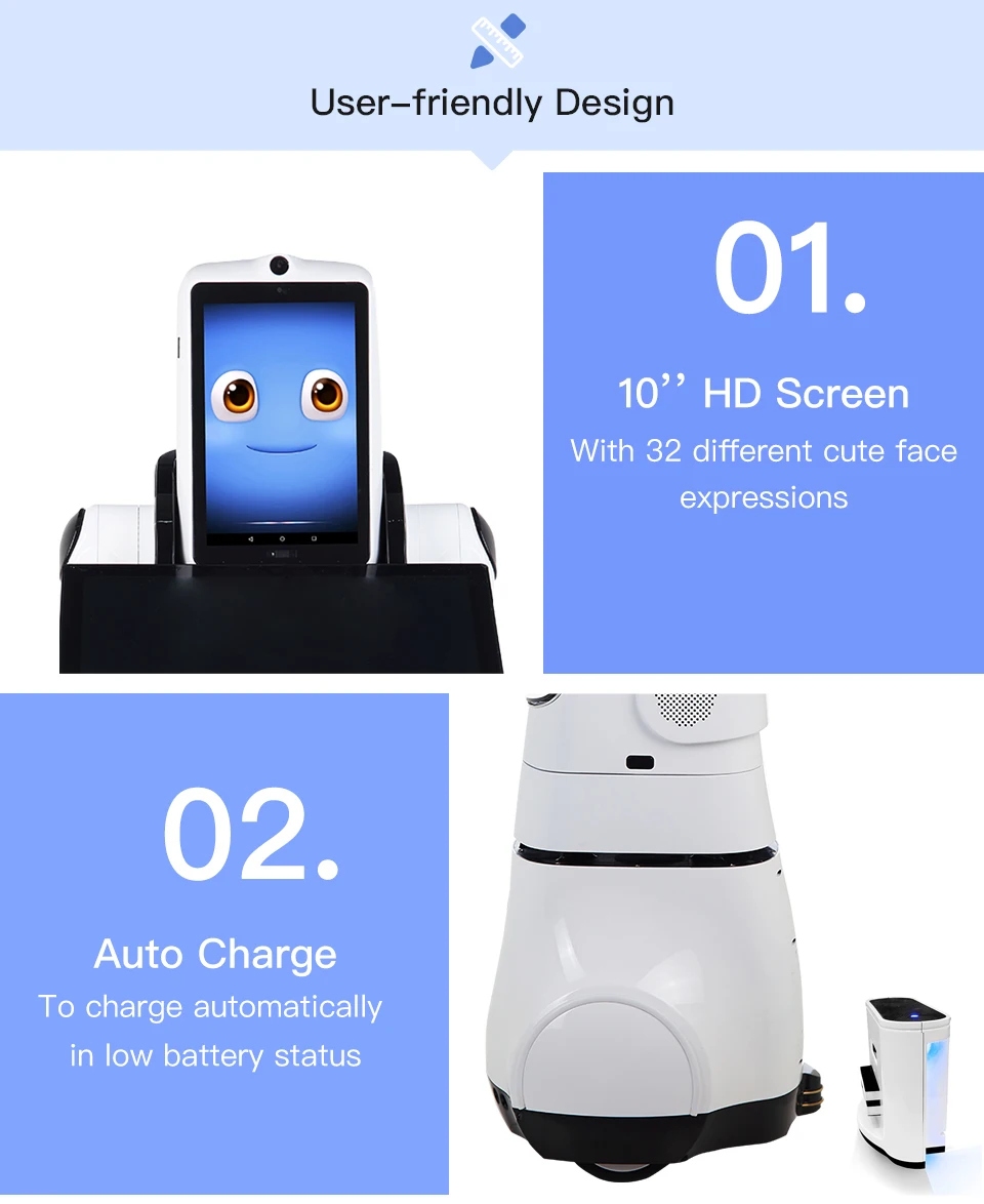 Auto Navigation AI Robot for Office Advertising Reception