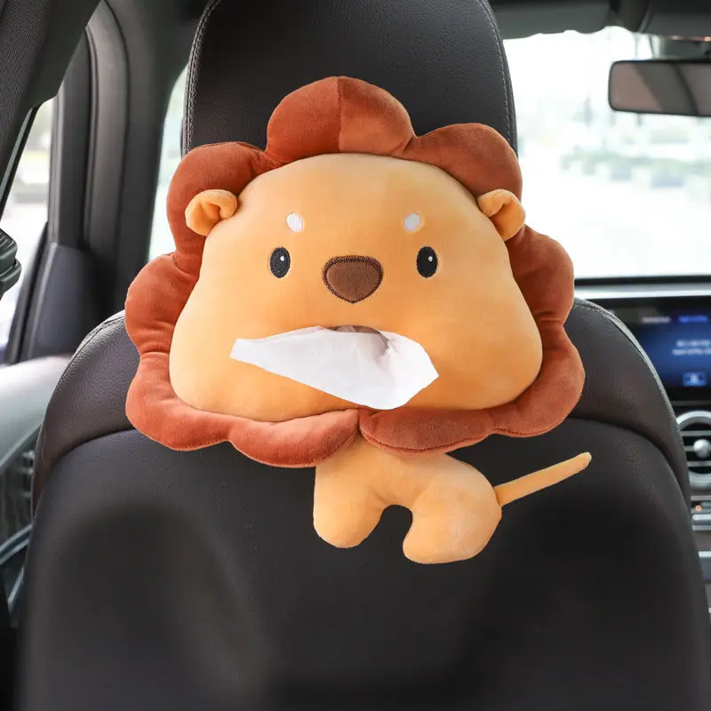 Utoys Super Cute Plush Lion Tissue Box Car Decoration Stuffed Animal ...