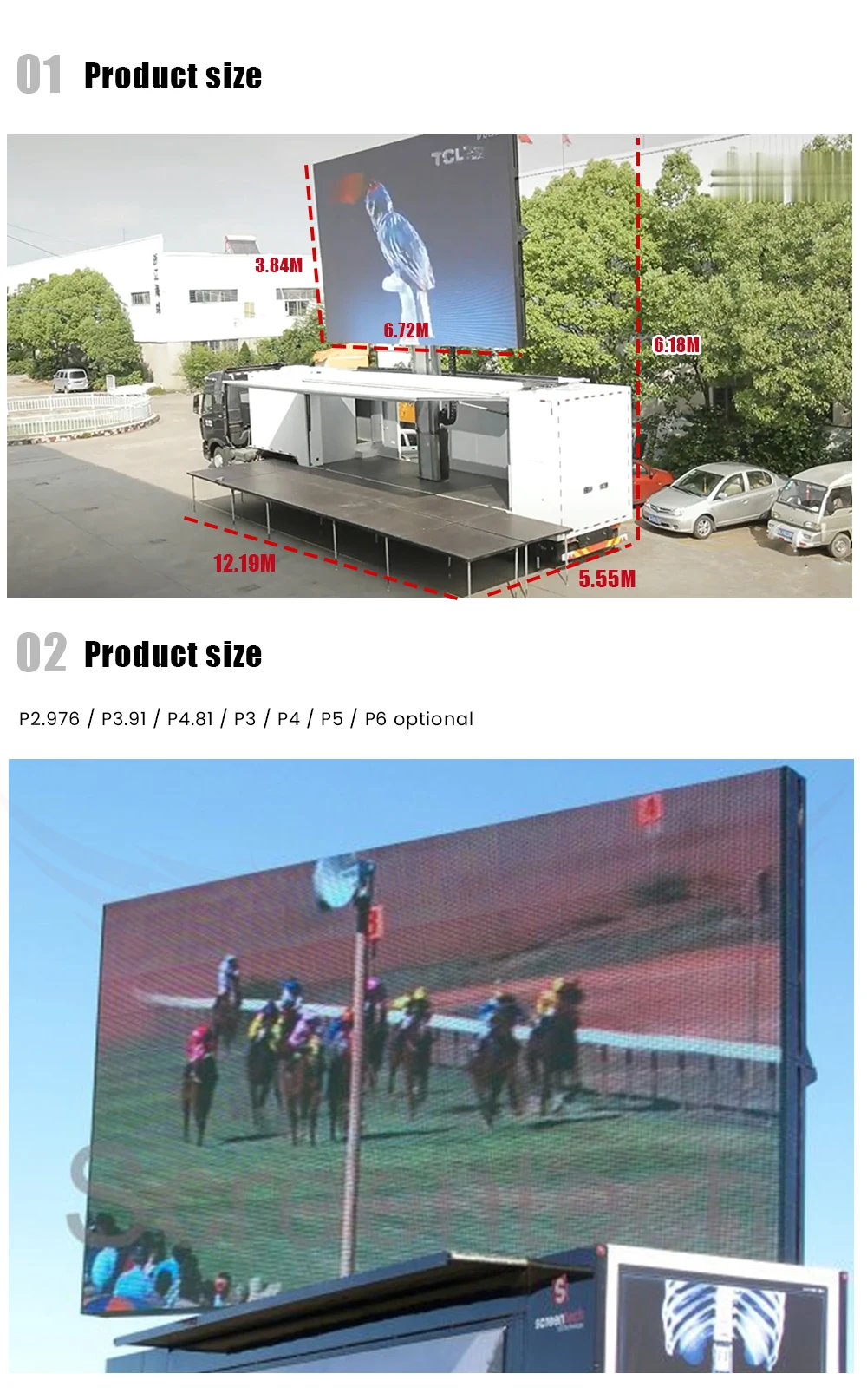 Mobile Big LED Billboard Trailer SINOSWAN SL130Luxury P3.91 Mobile Led ...
