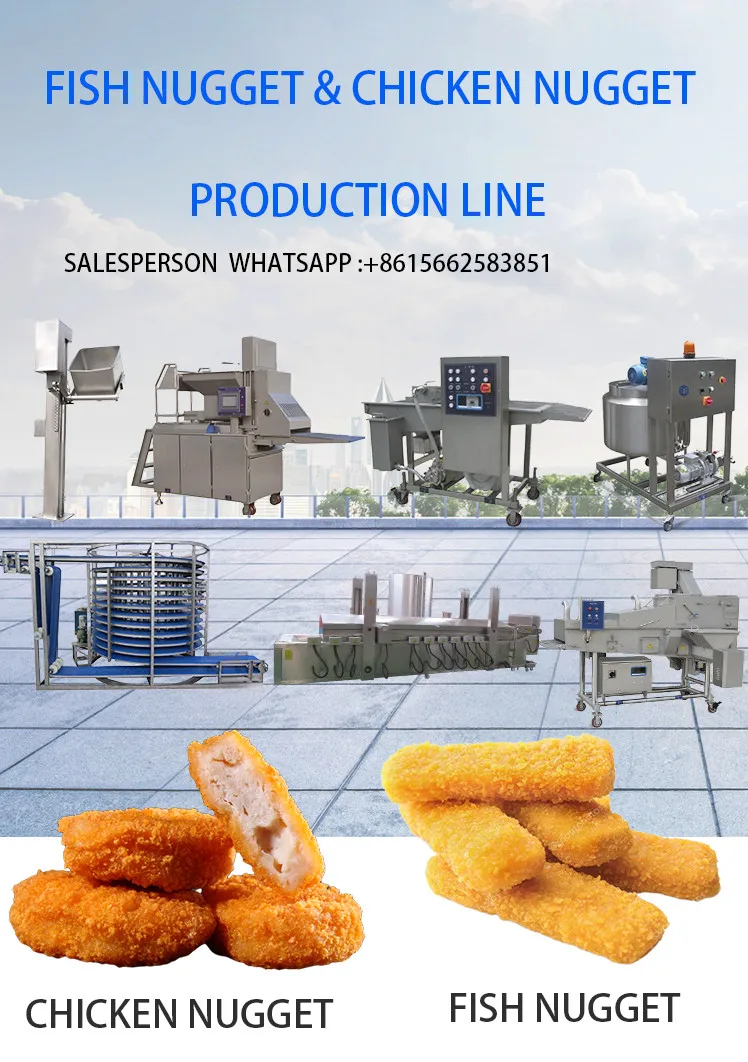 Automatic Onion Ring Chicken Nugget Forming Battering Breading Frying ...