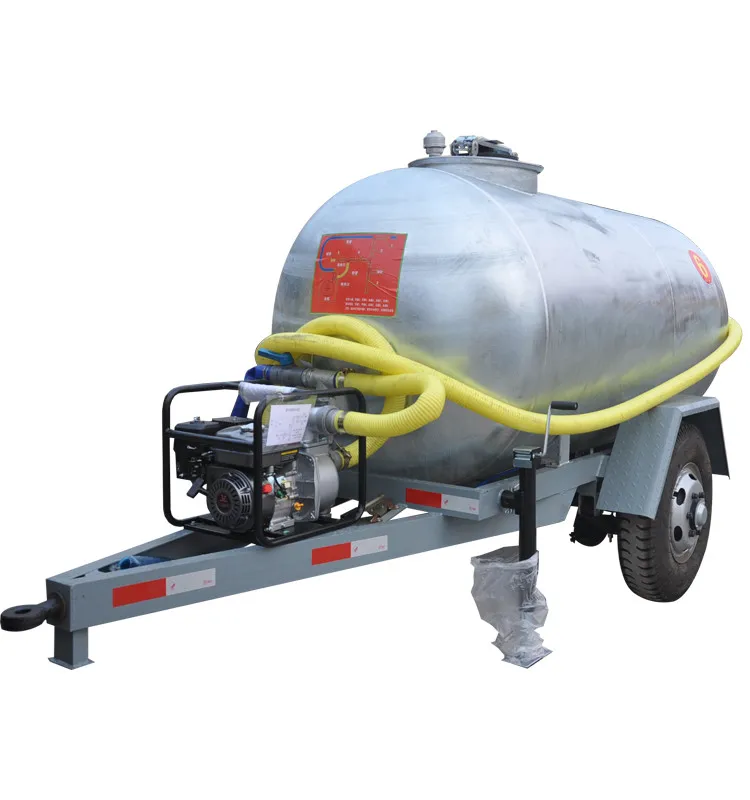 Mobile Small Farm Fuel Tank Trailer on Wheels - 3 Ton Capacity