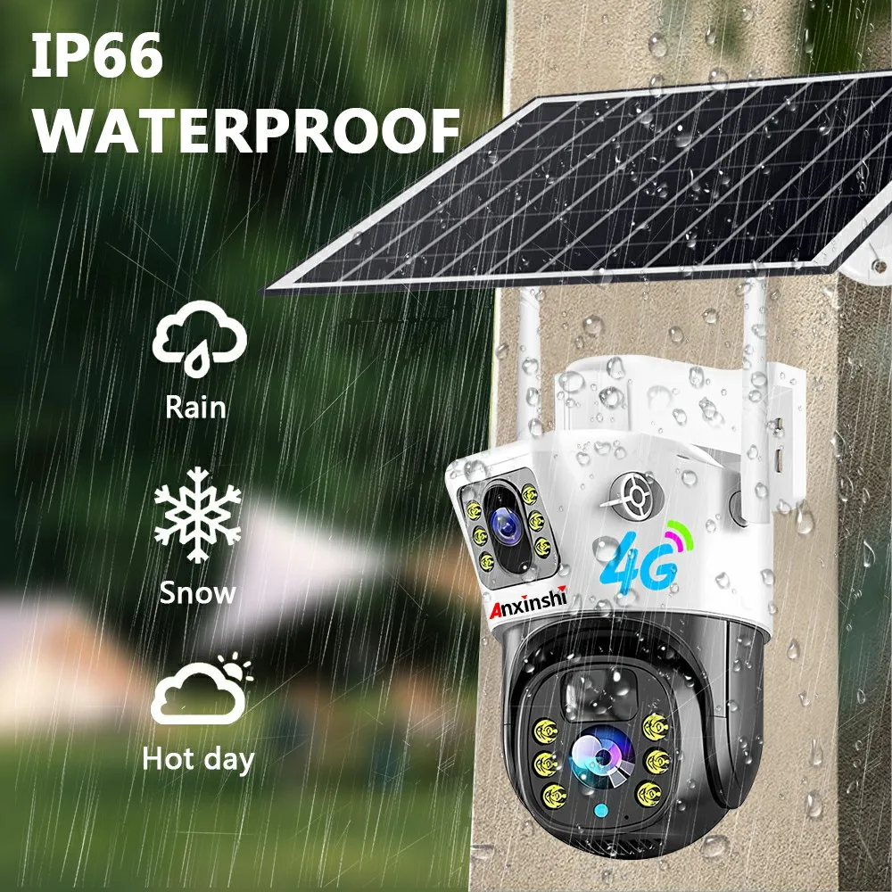 Anxinshi 6MP 4G Solar Camera - Outdoor PTZ Network Camera