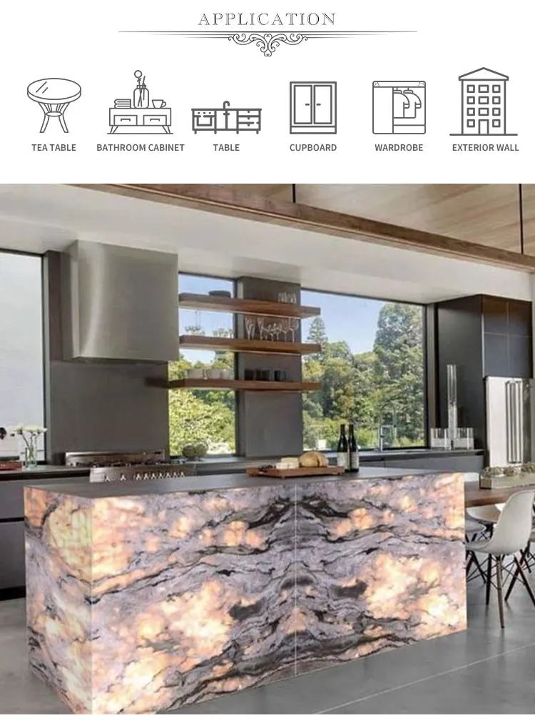 Luxury Pandora Marble Backlit Patagonia Home Decor Panel