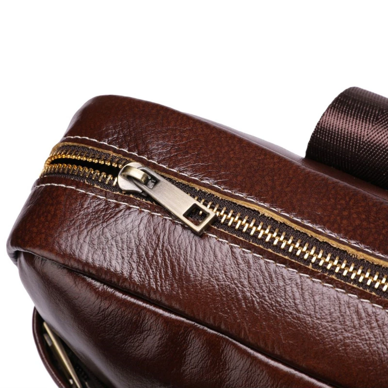 2020 Bullcaptain Glossy Genuine Leather Briefcase Top Layer Cowhide ...