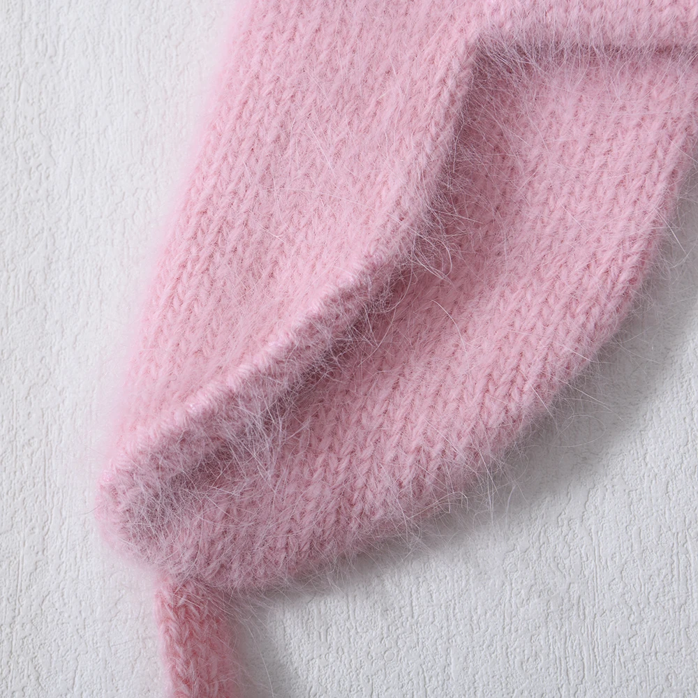 Luxury Double Layer Blank Furry Toque Ski Fluffy Knit Women Men Winter ...