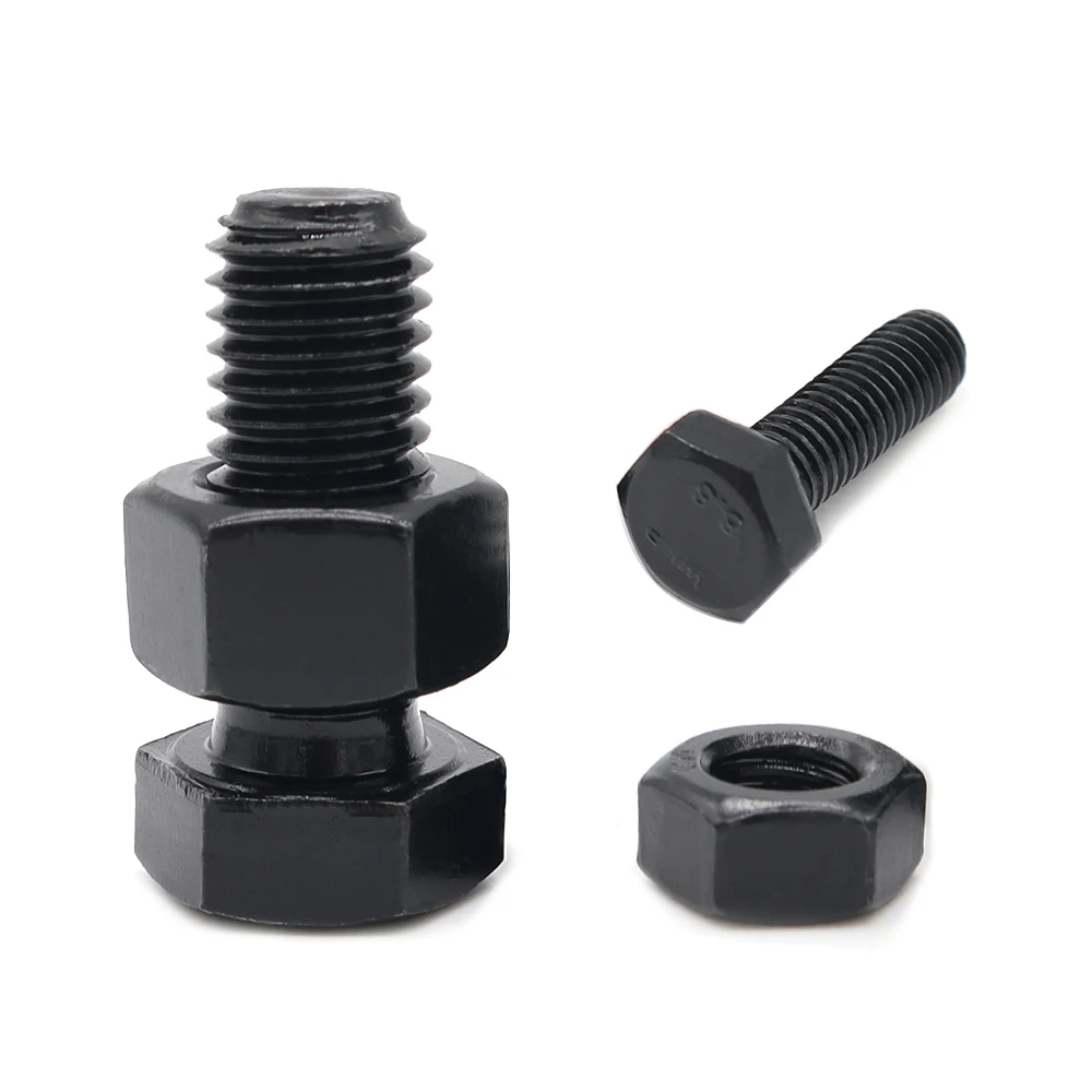 M5 M6 M8 M10 M12 M16 Black Grade 8.8 Carbon Steel Metric Thread Din933 ...