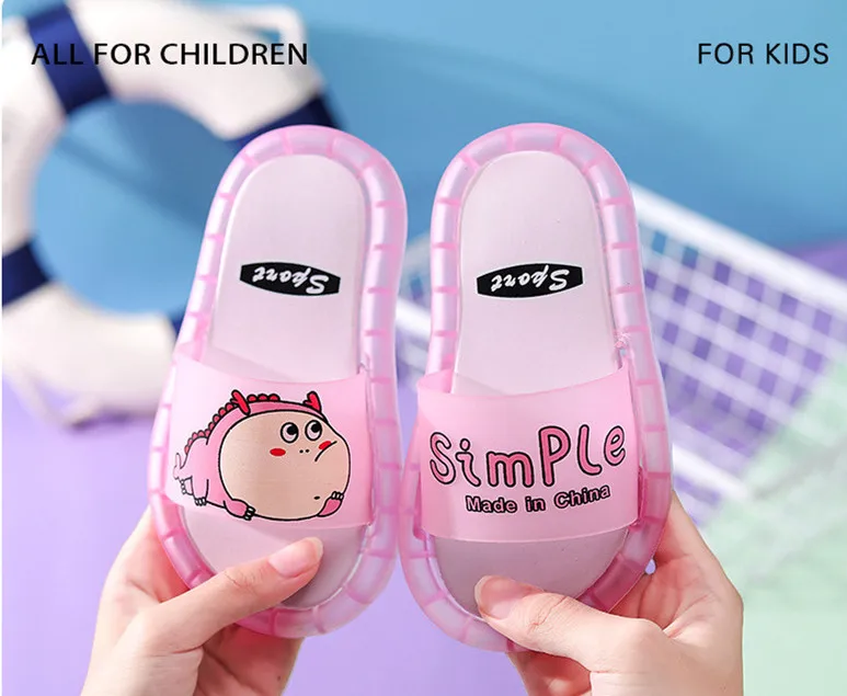 Summer Girls Boys Luminous Slippers Children Soft Pvc Shoes Toddler ...