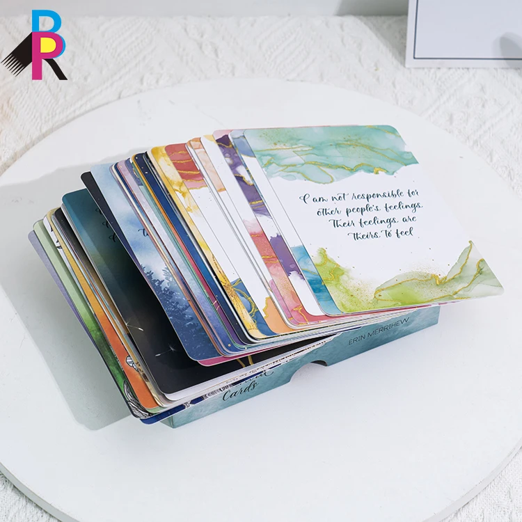 Nice Texture Custom logo Foiling Embossed Playing Cards Affirmation ...
