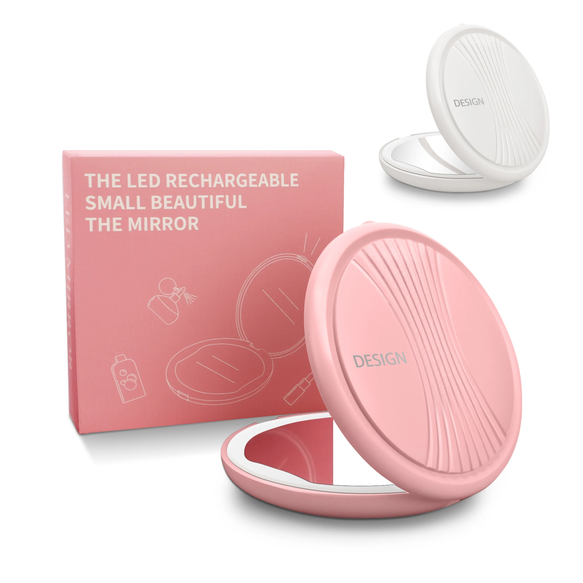 Custom Portable Handheld Stainless Steel Custom Round Selfie Pocket ...