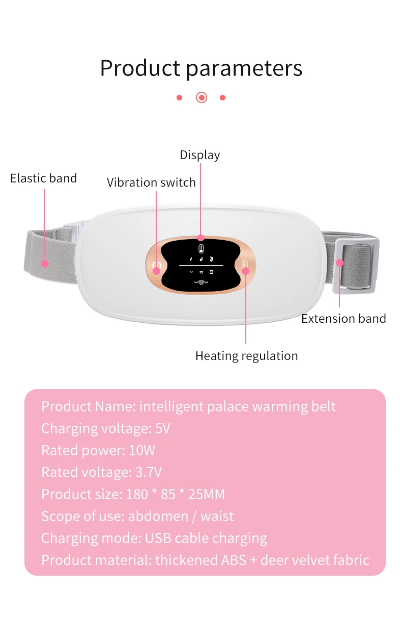 Women Period Cramp Massage Wireless Menstrual Heating Pad Abdominal Massager Impulse Period Pain ...