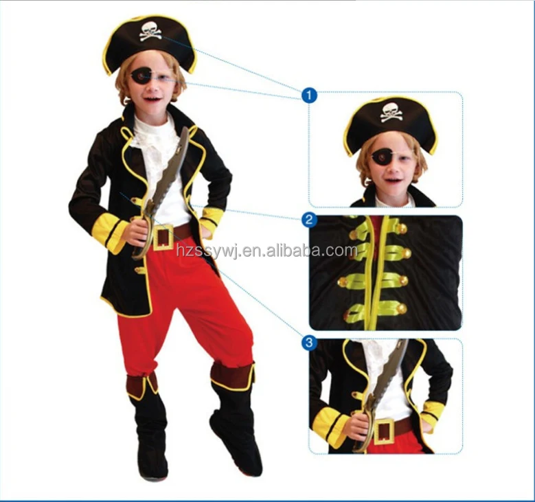 Deluxe Children Pirate Set Halloween Carnival Party Dress up Caribbean ...