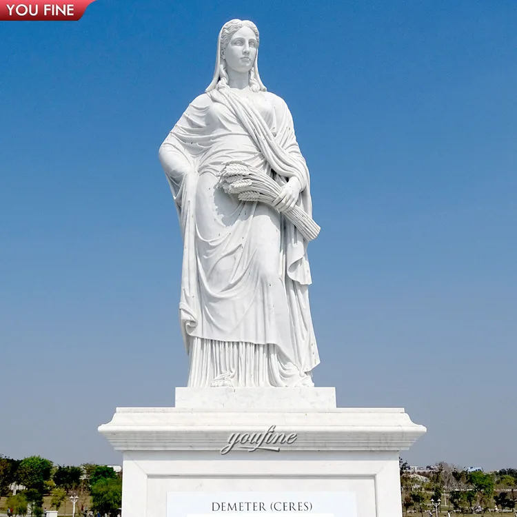 Outdoor Life Size Stone Demeter Statue Marble Ceres Sculpture