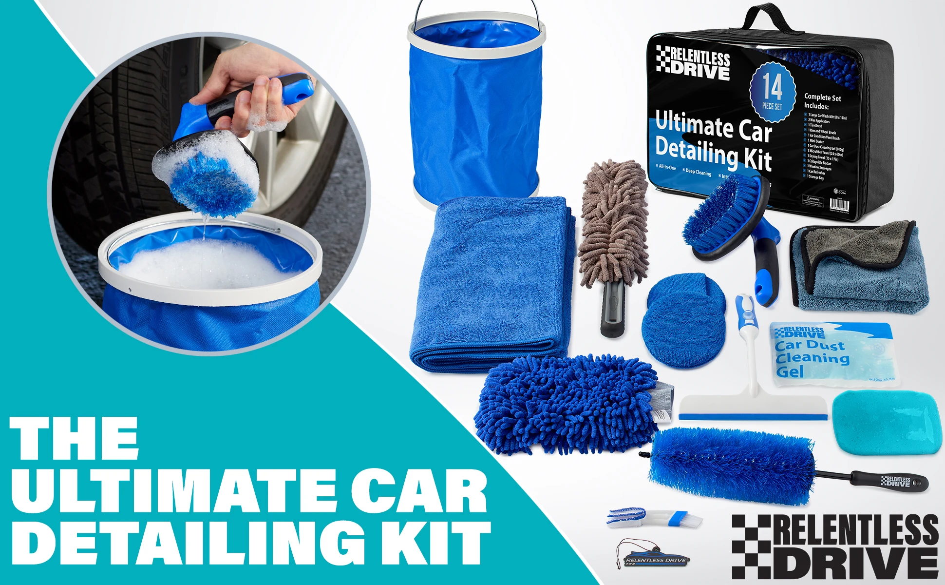 Car Wash 12 Tools Set Professional Car Cleaning Tools Set Car Inside ...