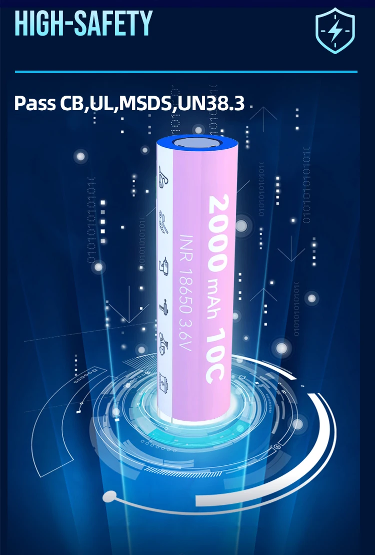 2000mah 18650 10c Lithium Ion Battery Factory Direct Power Rate 10c/8c ...
