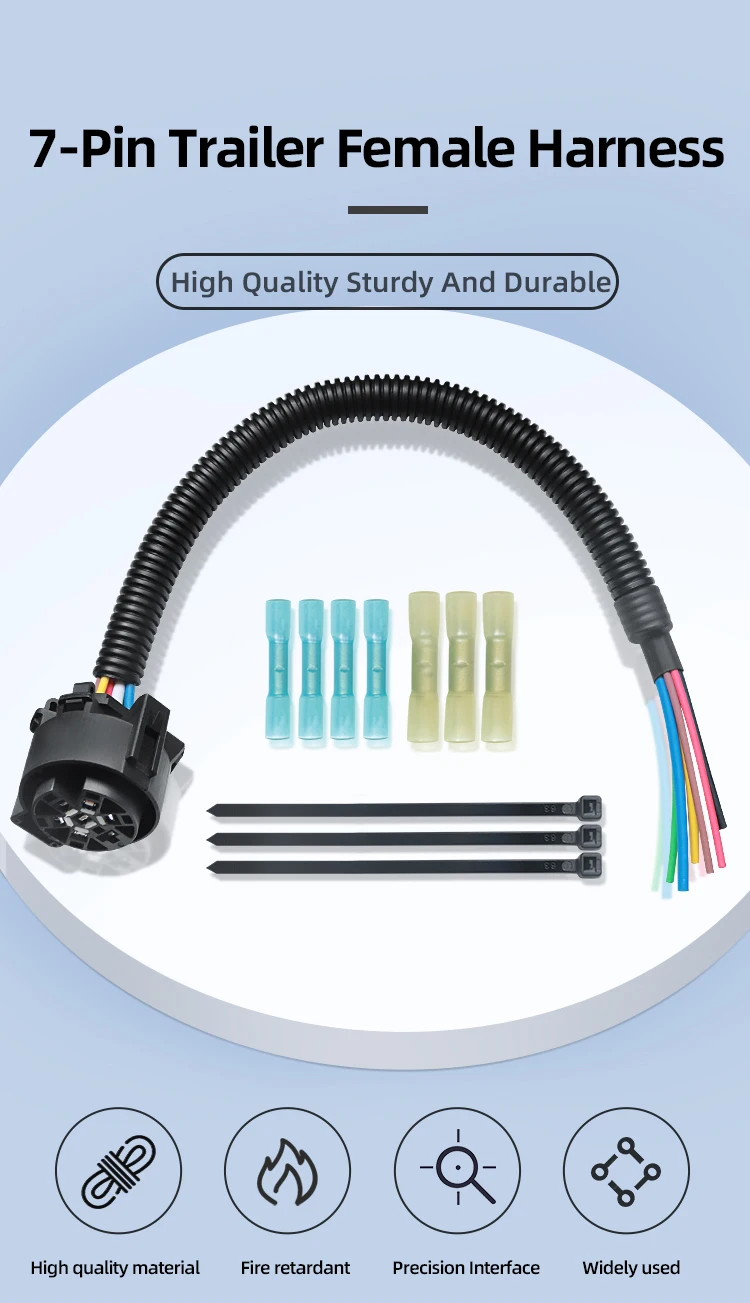 7-pin Female Connector Power Cord for Automotive Wiring Harness Trailer ...