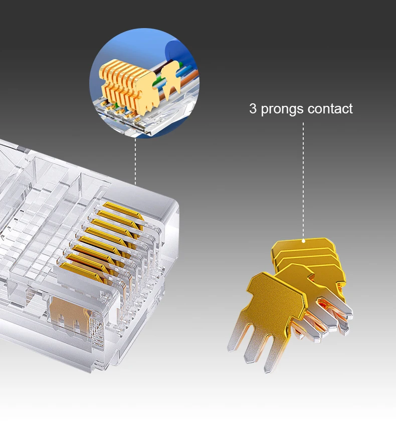Alibaba.com: Gold-plated Cat 6 RJ45 connectors, pass-through design for ...