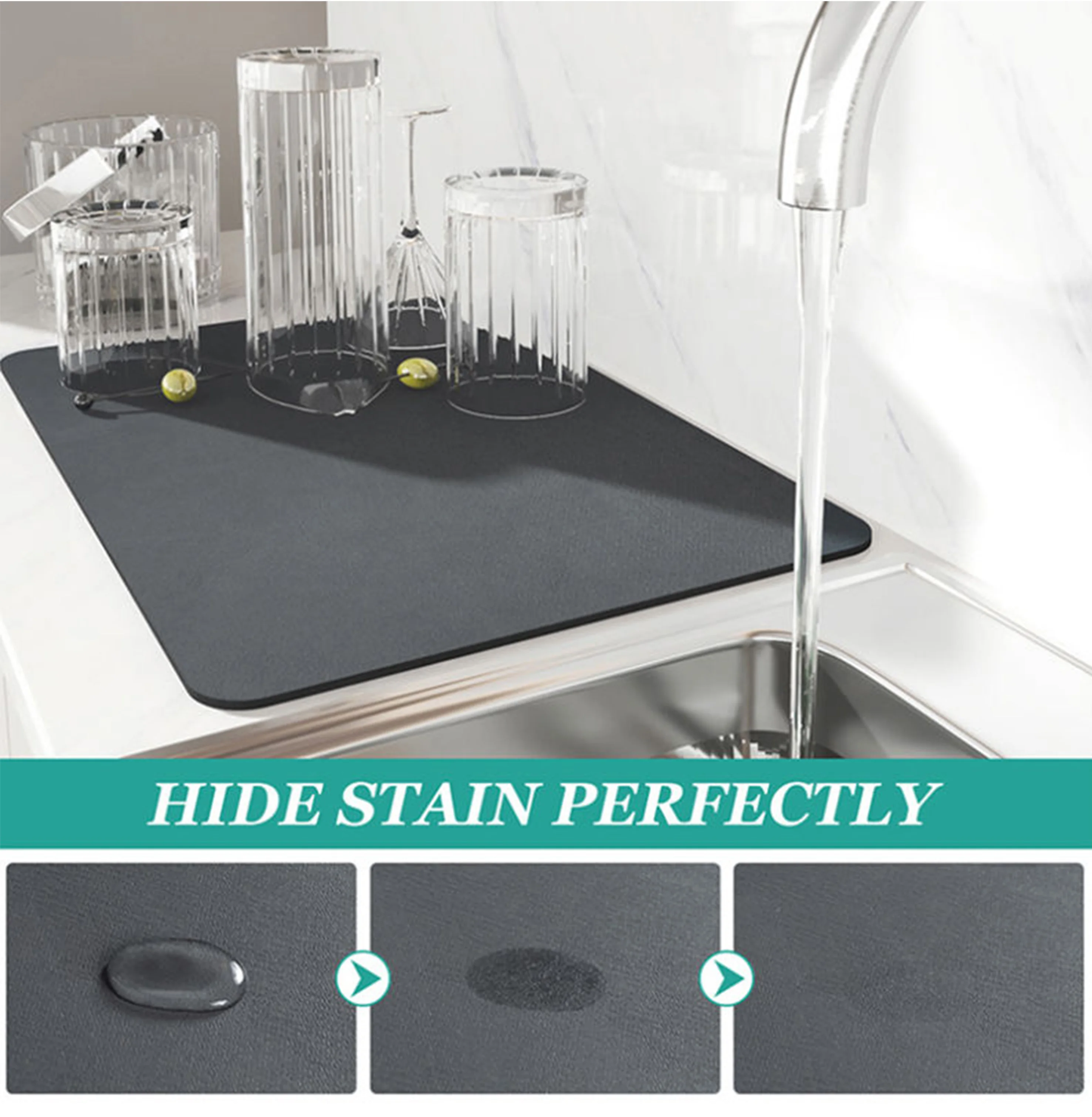 Hot Selling Heat Resistant Mat Fast Draining Mats Diatomite Dish Drying ...