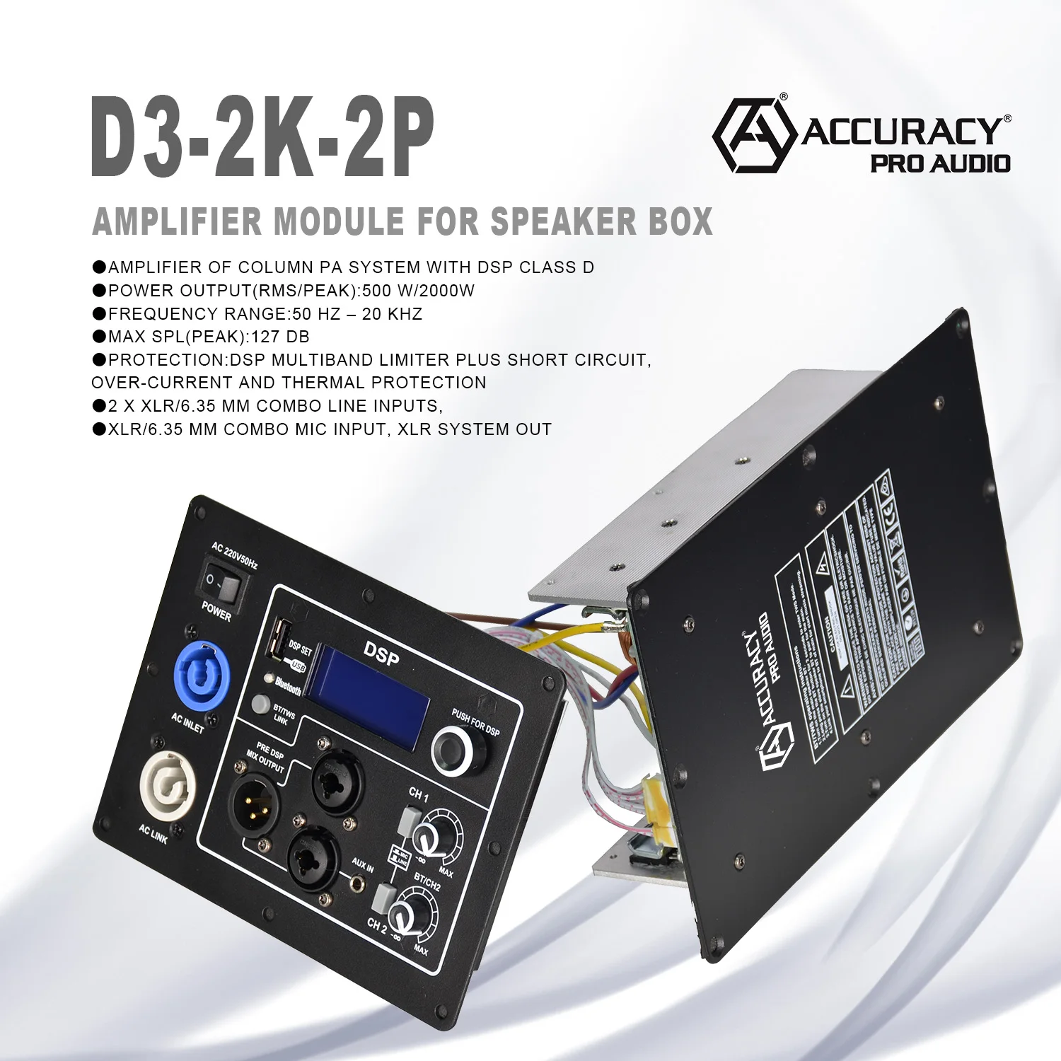 정확도 프로 오디오 D3-2k-2p Dsp Rms 500w 피크 2000w 클래스 D 오디오 믹서 전력 증폭기 모듈 보드 전문 - Buy 증폭기 전력,노래방 앰프,사운드 ...