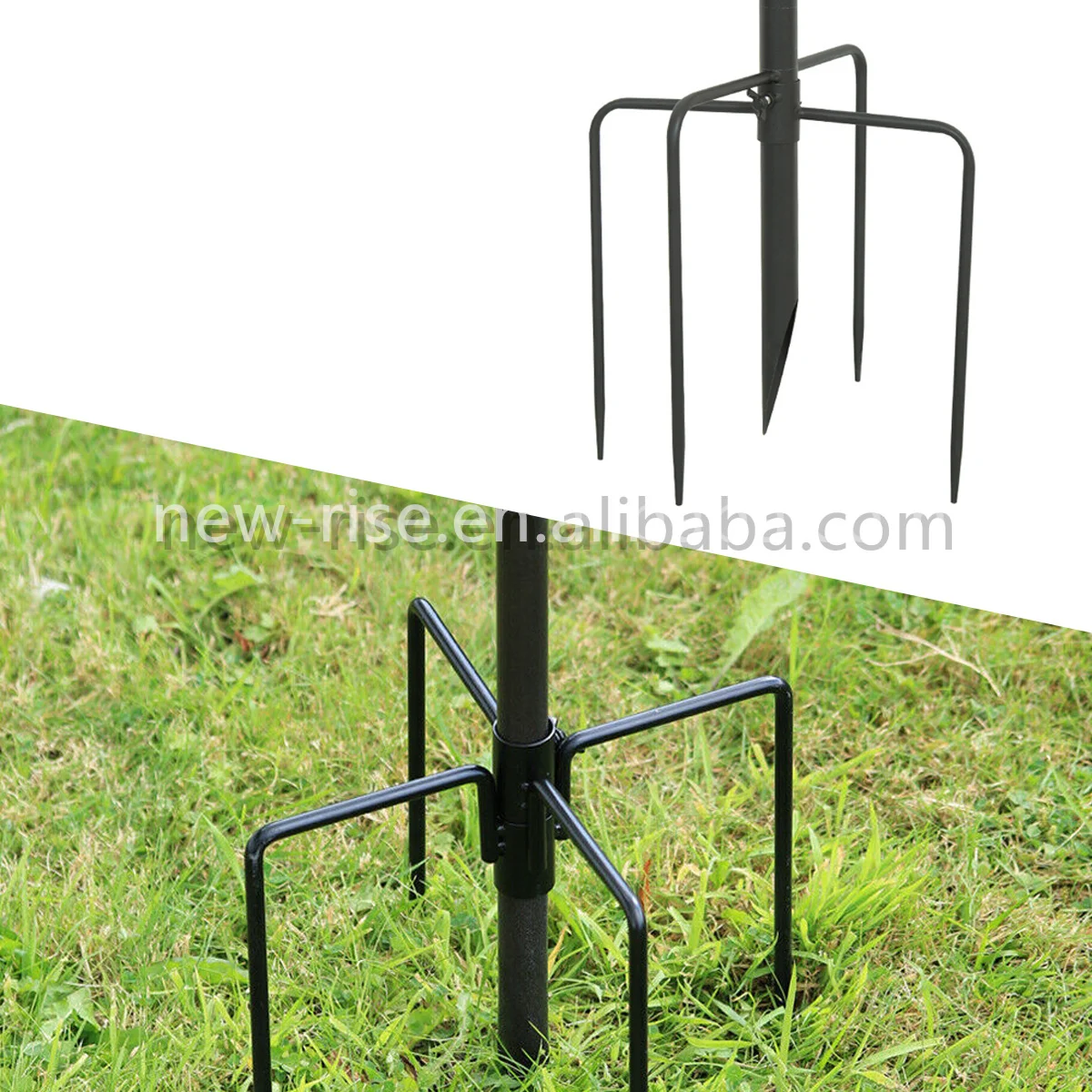 Bird Pole Stabilizer 4 Prong Base for Outdoor Garden Yard Pole Stand ...