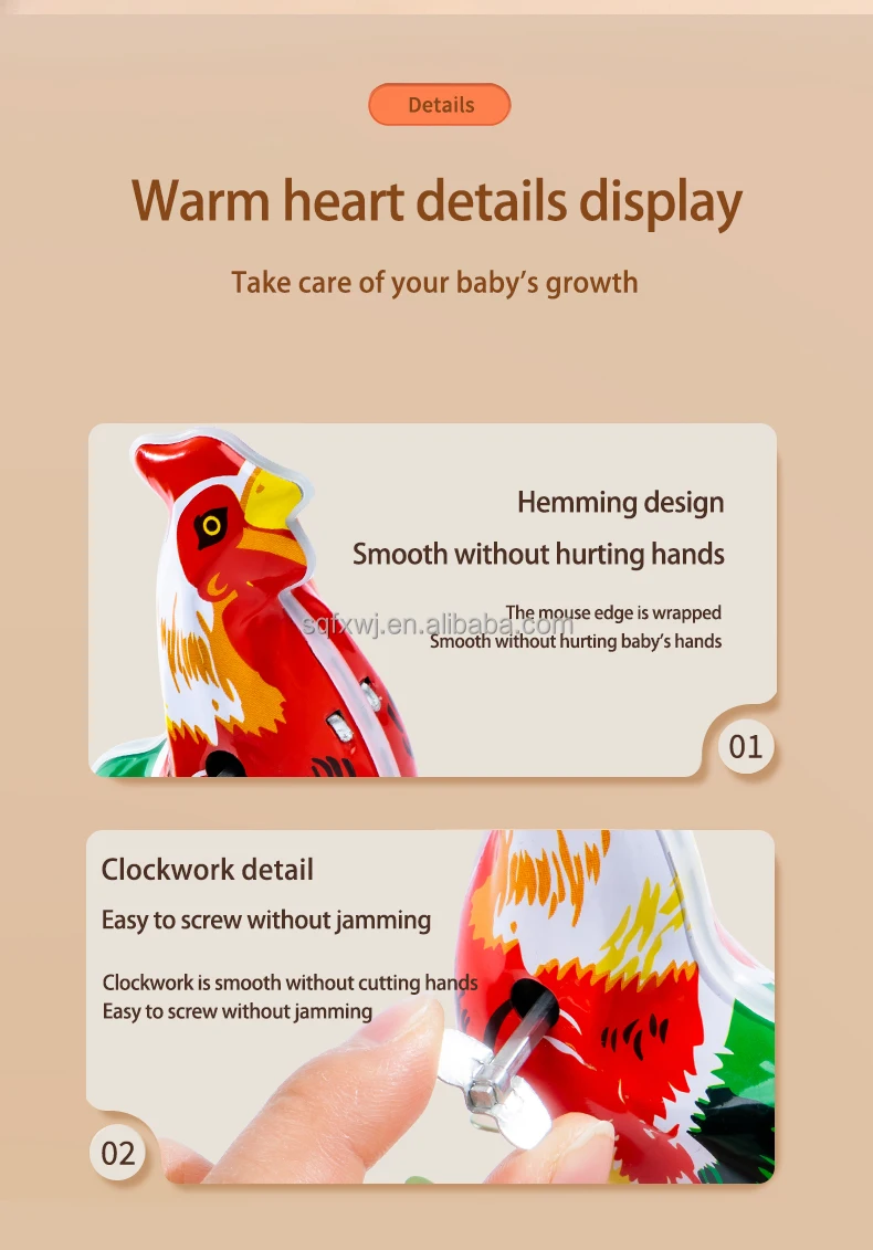 Funny Turkey Wind-up Toys Childhood Nostalgia Interesting Red Iron ...