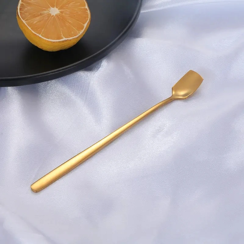 Wholesale Luxury Custom Long Tiny Tea Spoons Dessert Coffee Scoops Gold ...