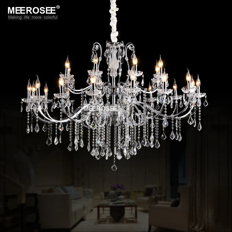Meerosee Crystal Chandelier Modern Large Chandeliers Lamps Light 24 Arms Lustre Lighting ...