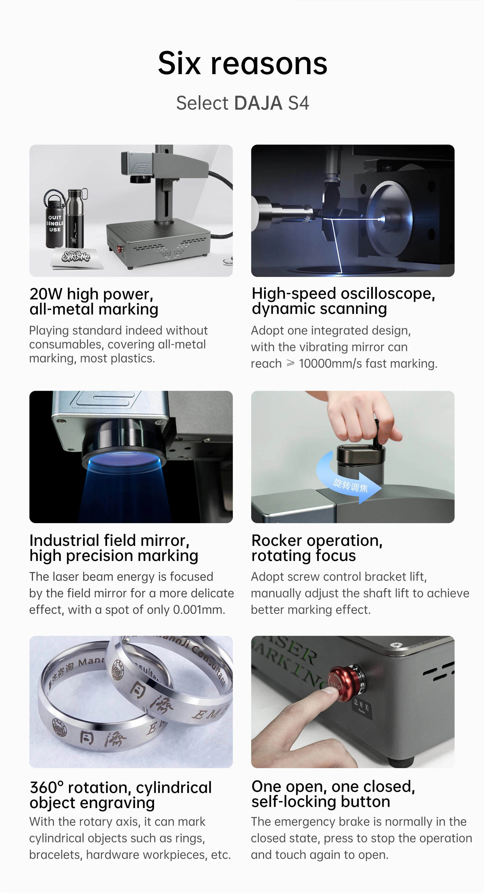 Fiber Laser Marking Machine 20W 30W 50W DAJA S4 Laser Engraving Machine Metal Laser Engraving ...