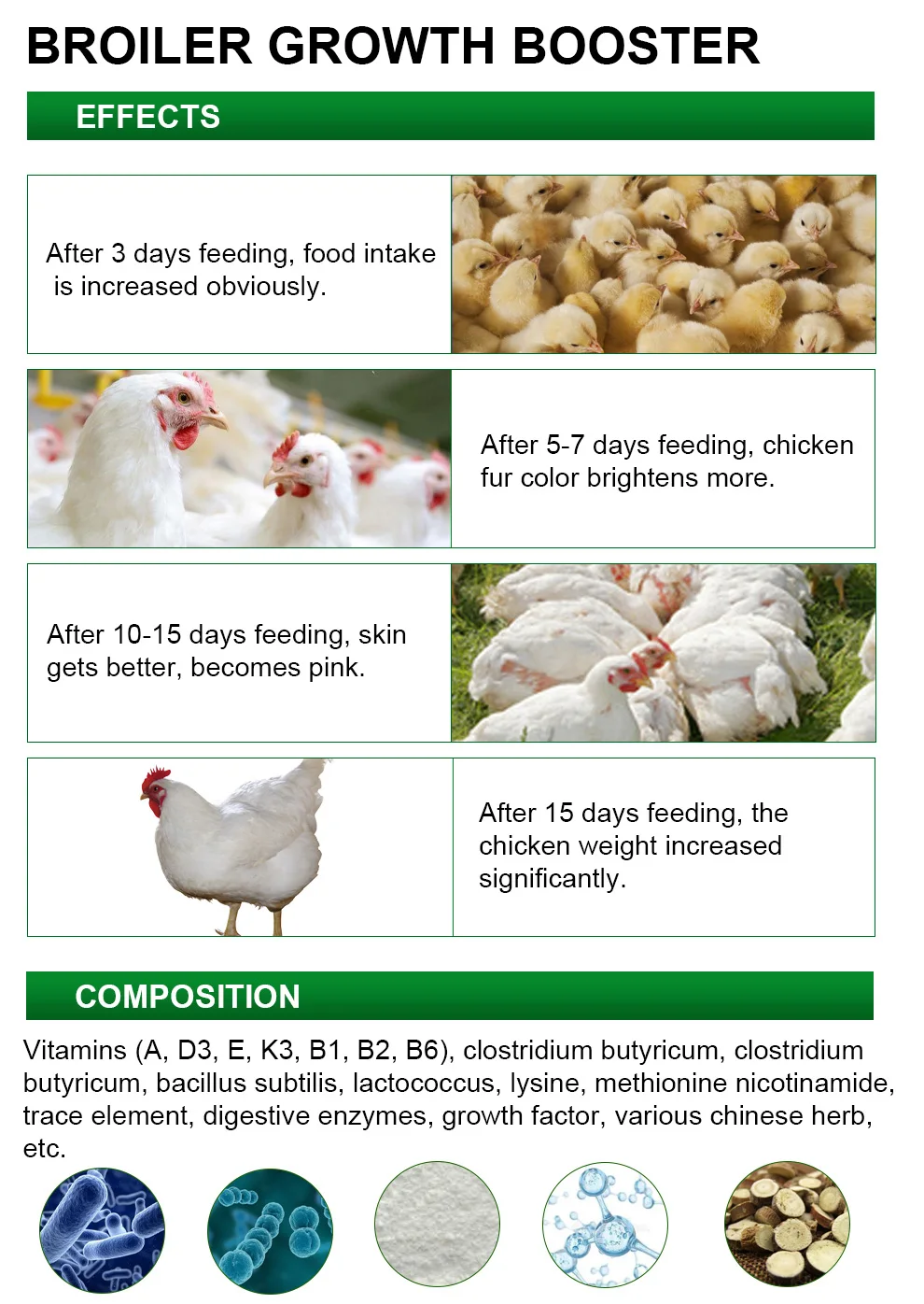 Broiler Promoter Fast Growth And Weight Gain Chicken Booster Poultry ...