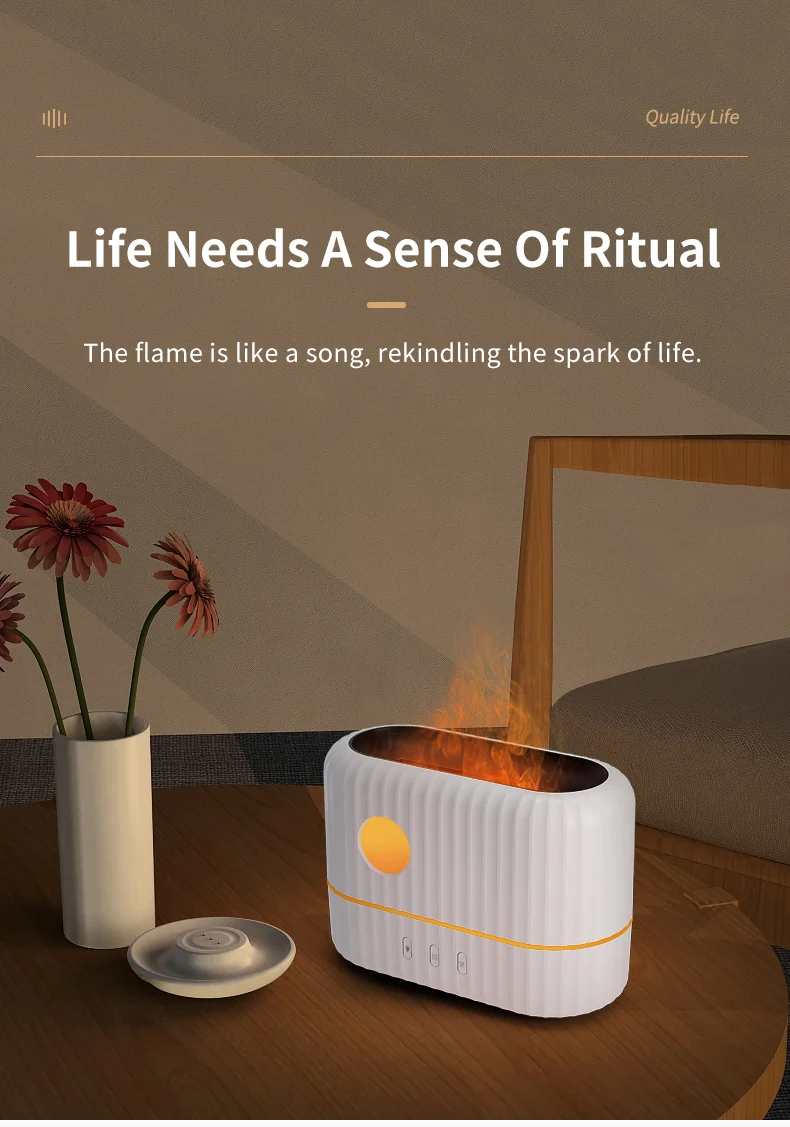 2022 Hot New Flame Diffuser Humidifier 200ml Ultrasonic Usb Flame ...