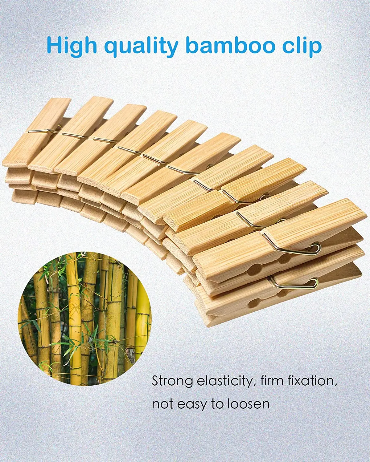 Estick 6cm 20pieces Natural Bamboo Towel Clip Pegs Multi Purpose Cloth ...